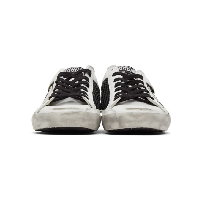 Golden Goose Black and White Mesh Superstar Sneakers Golden Goose ...