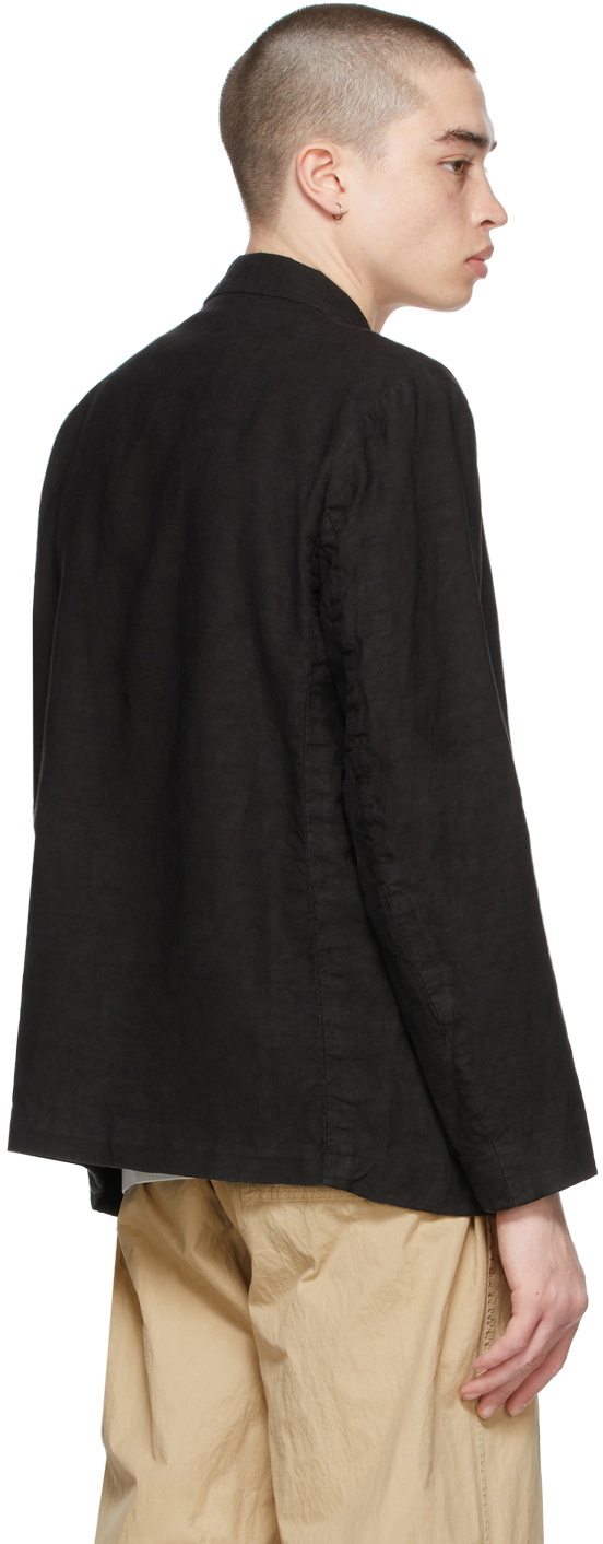 PRESIDENT's SSENSE Exclusive Black Linen Blazer PRESIDENT's