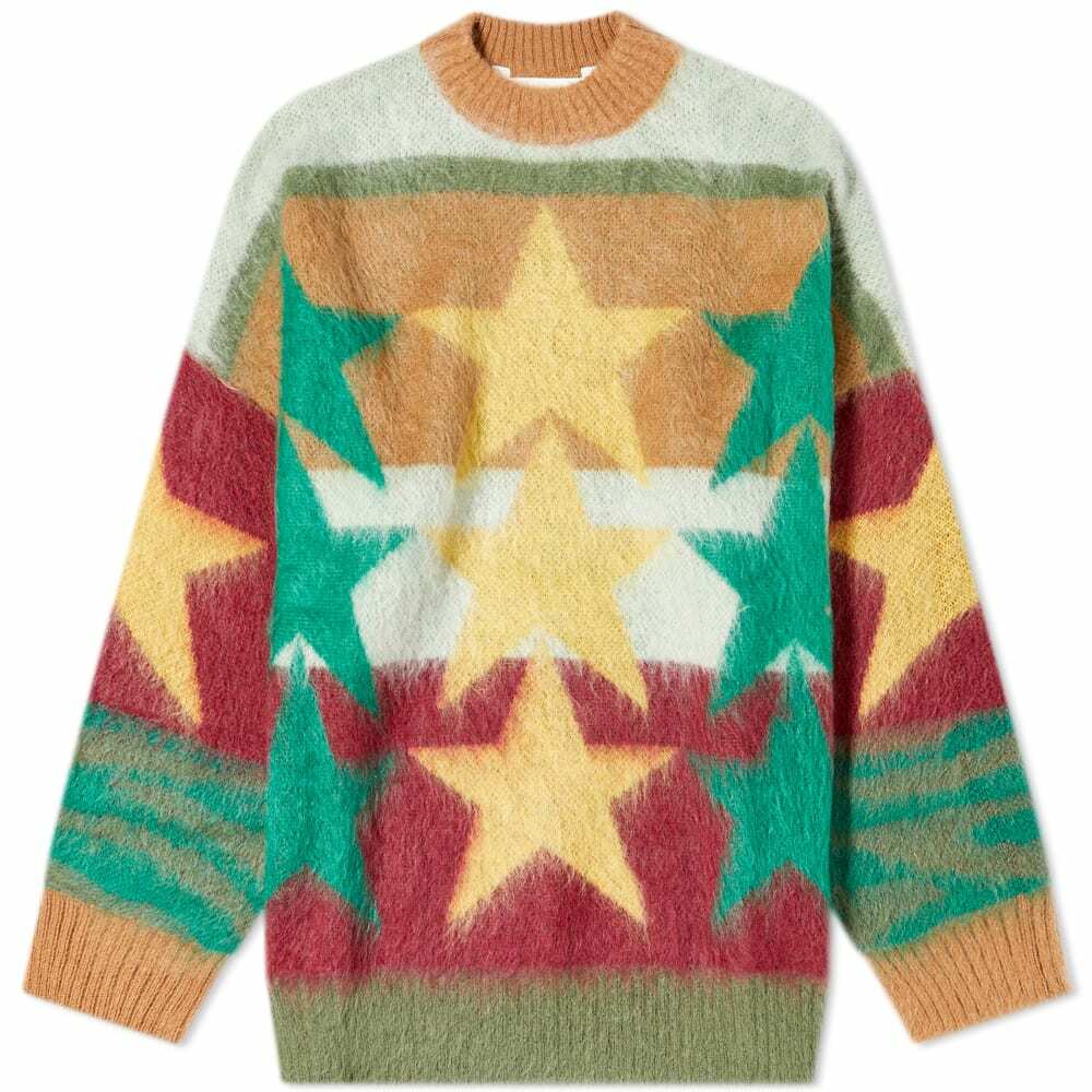 Palm Angels Women's Stars Knitted Jumper in Beige/Yellow Palm Angels