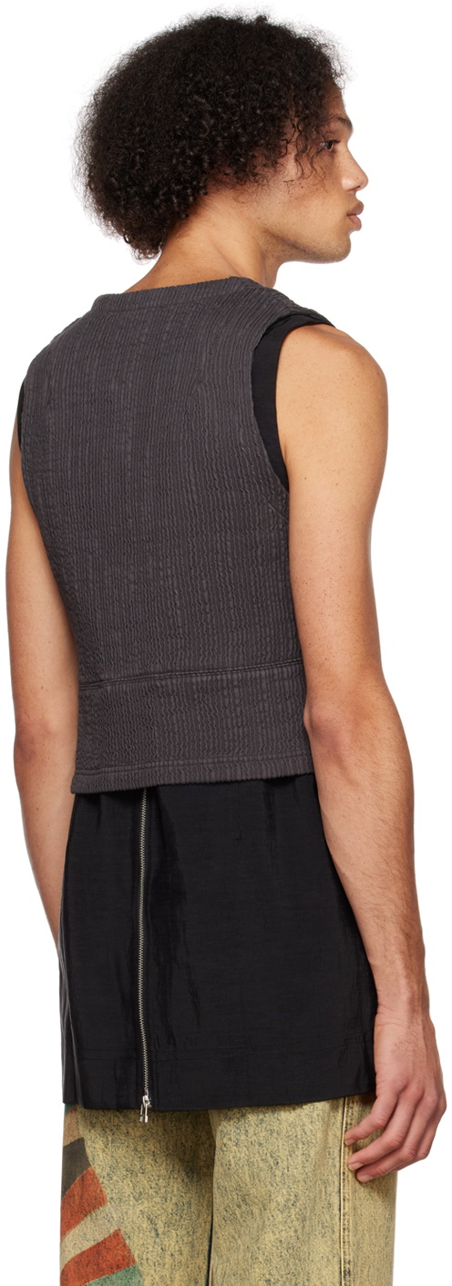 Eckhaus Latta Gray Textured Tank Top Eckhaus Latta