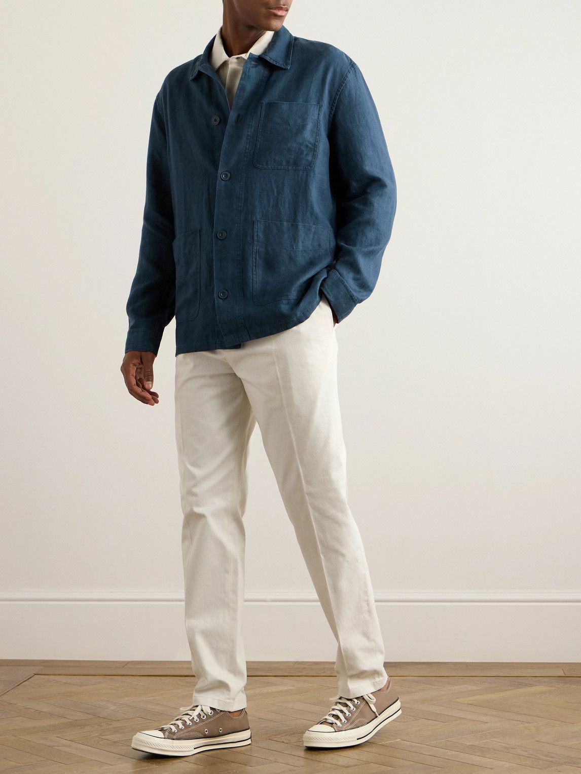 Club Monaco - Linen Shirt Jacket - Blue Club Monaco