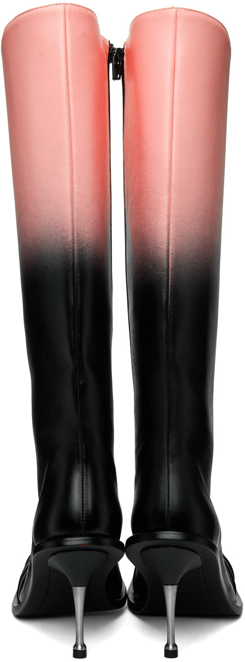 FIDAN NOVRUZOVA Pink & Black Square Toe Boots FIDAN NOVRUZOVA