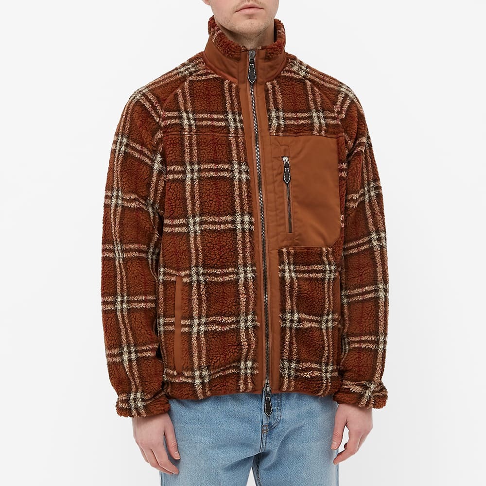 Burberry Men's Dorian Check Fleece Jacket in Dark Birch Brown Burberry