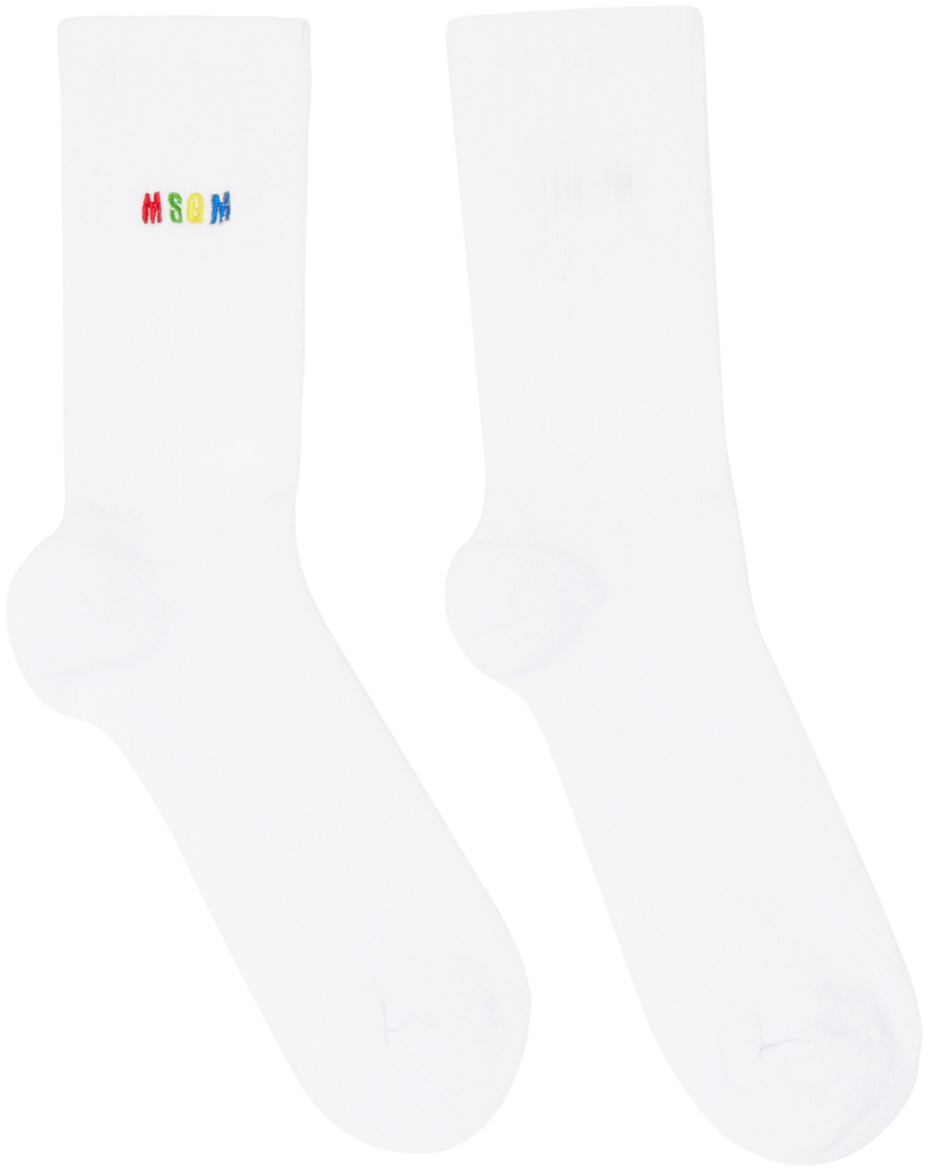 MSGM White Logo Socks MSGM