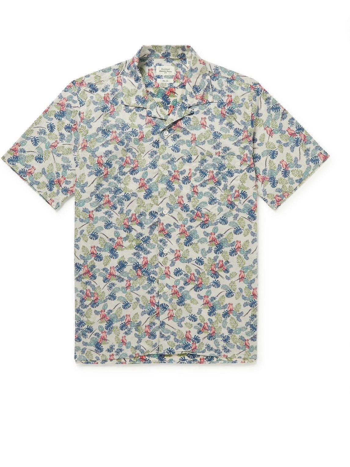 Hartford - Slam 02 Camp-Collar Printed Cotton Shirt - Blue Hartford
