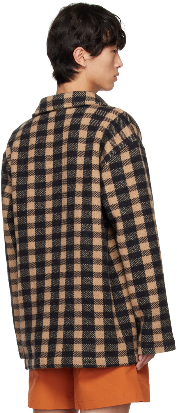 Bode Navy & Tan Stanton Plaid Jacket Bode