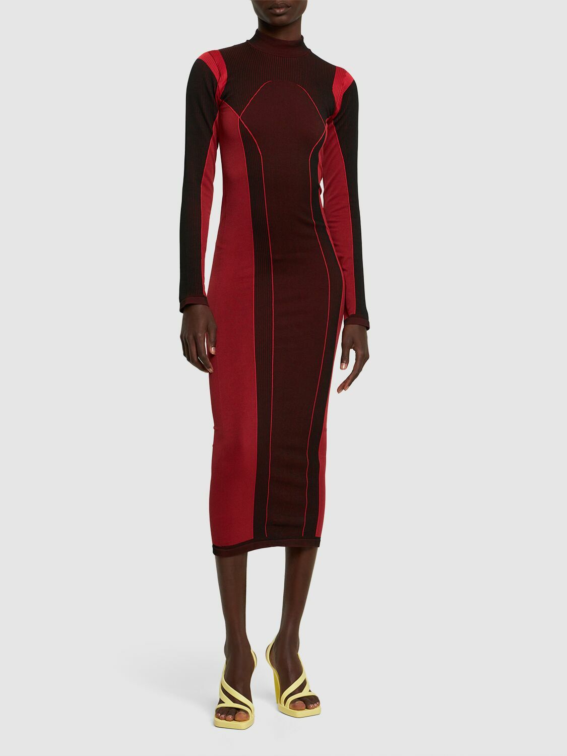FERRARI - Long Sleeve Tech Jersey Midi Dress Ferrari
