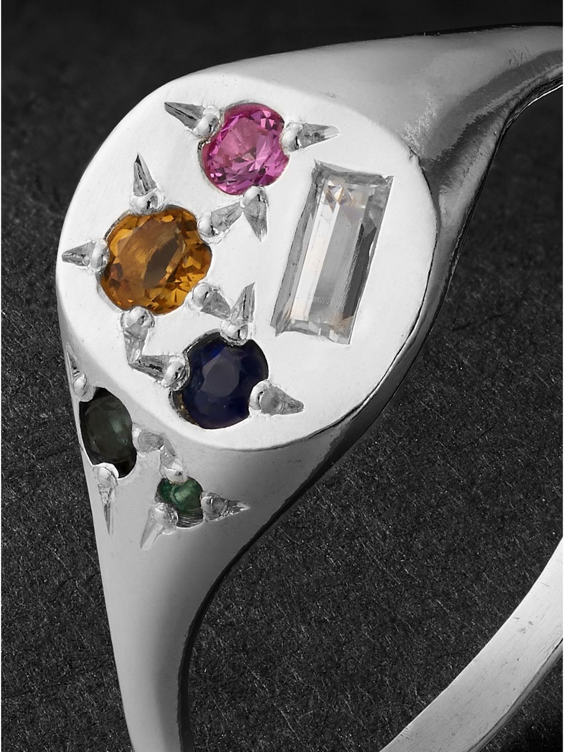 Seb Brown - Neapolitan Silver Multi-Stone Ring - Silver Seb Brown