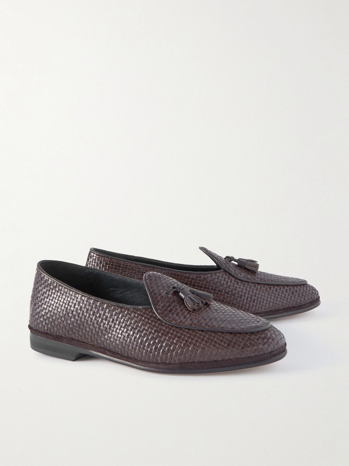 Rubinacci - Marphy Woven Leather Tasseled Loafers - Brown Rubinacci