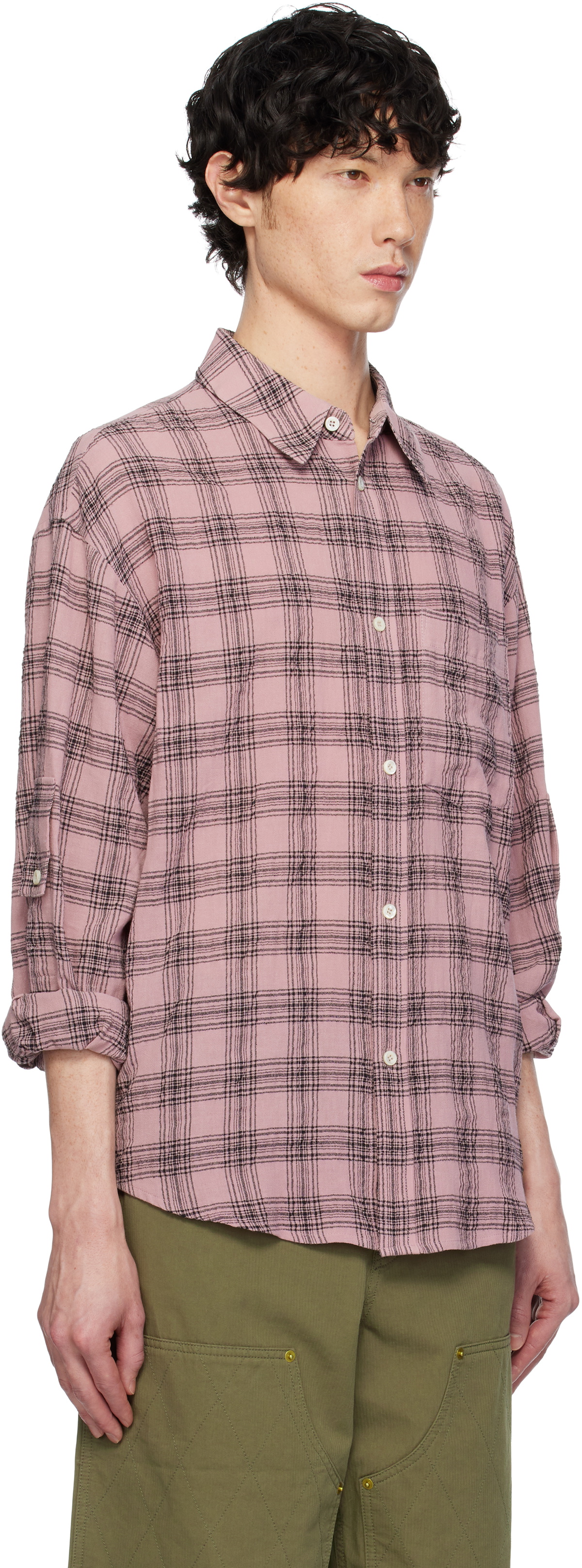 AFTER PRAY Pink Over Check Bright Shirt AFTER PRAY