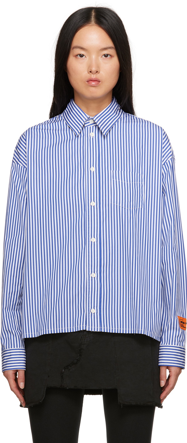 Heron Preston Blue Striped Shirt Heron Preston