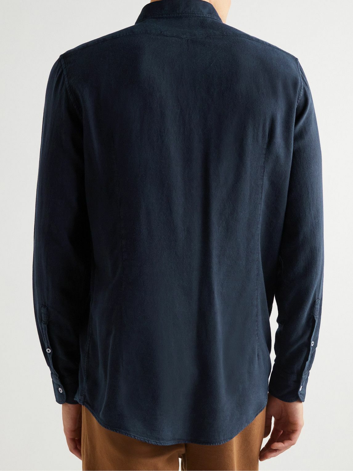 Massimo Alba - Button-Down Collar Washed Twill Shirt - Gray Massimo Alba