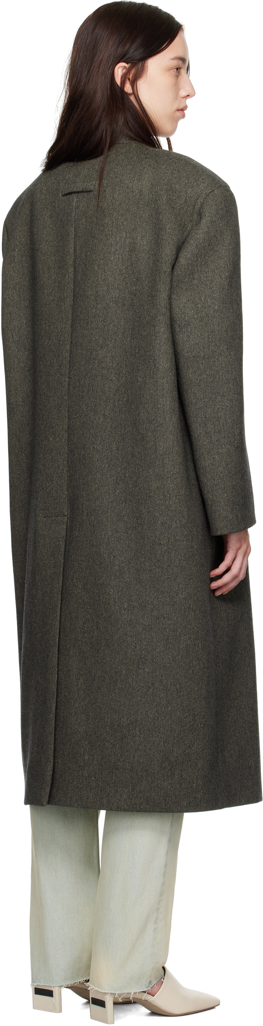 Fear of God Gray Military Wool Lapelless Coat Fear Of God