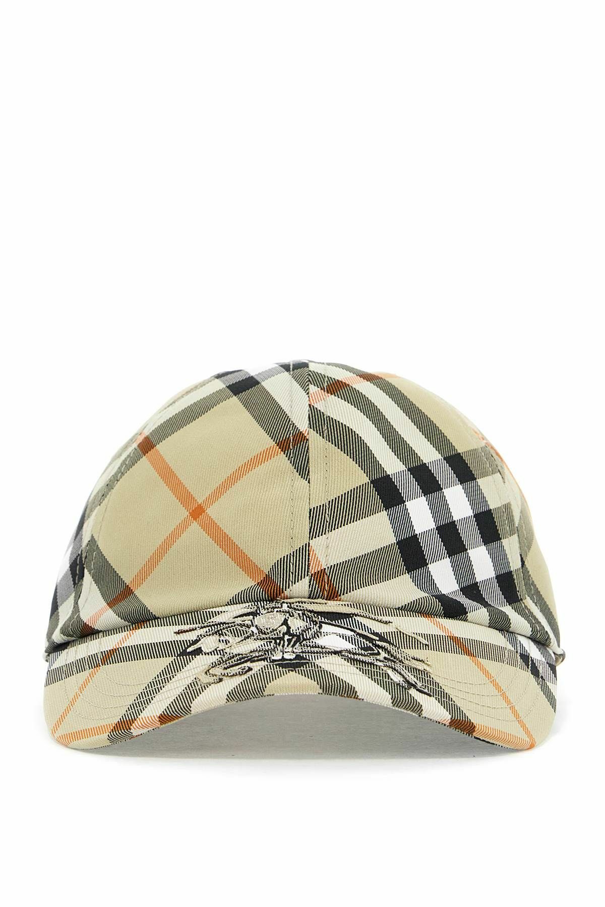BURBERRY ered checkered baseball cap Neutro Burberry