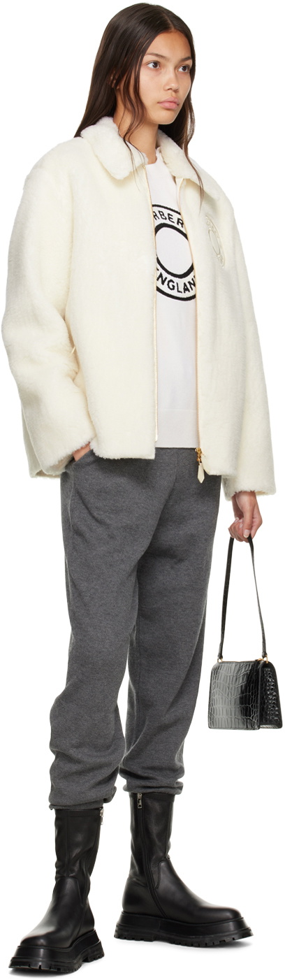 Burberry White Press-Stud Sweater Burberry