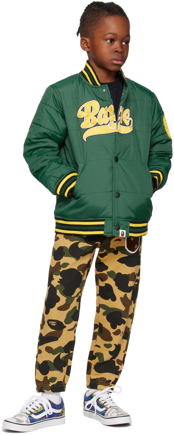 BAPE Kids Green Patch Bomber Jacket A Bathing Ape