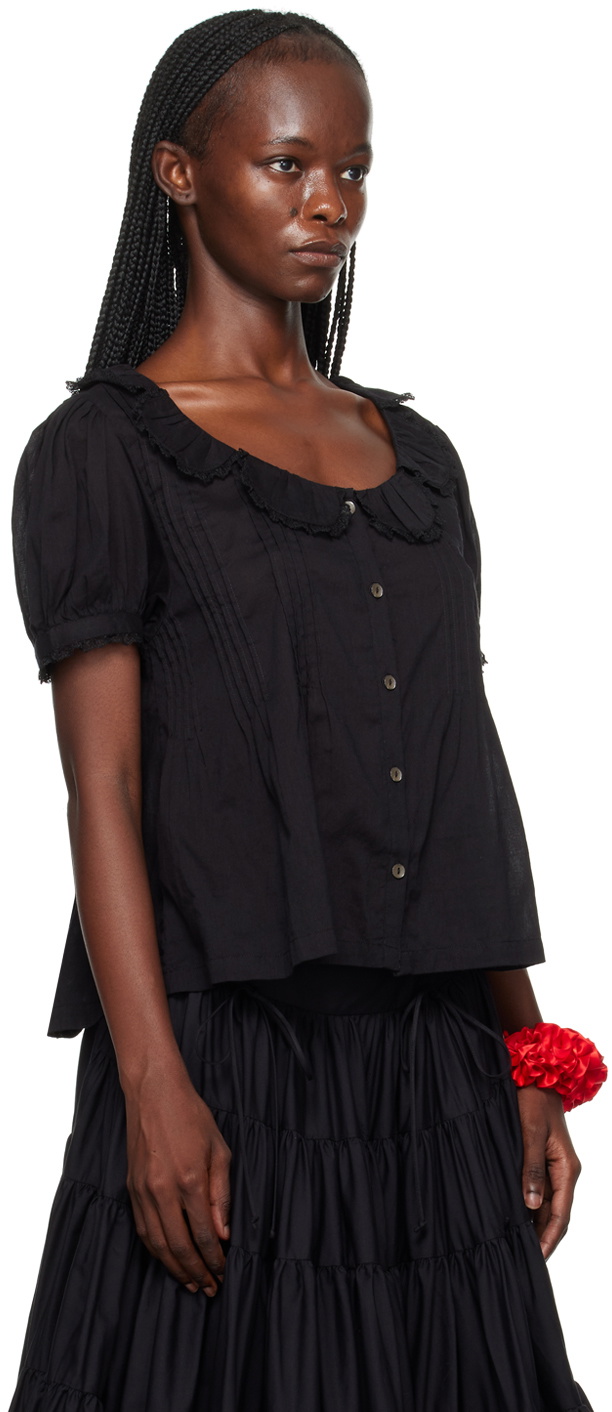 Sandy Liang Black Marl Blouse Sandy Liang