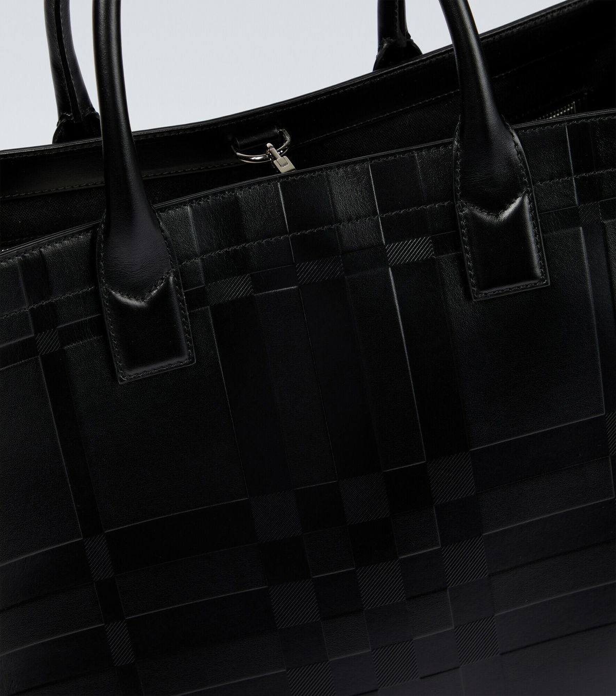 Burberry - Leather checked tote bag Burberry