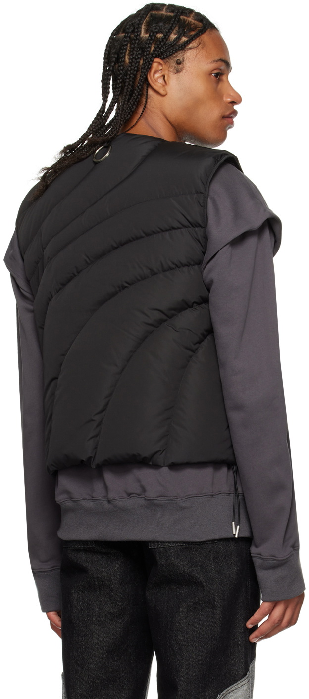 HELIOT EMIL Black Layered Down Vest Heliot Emil