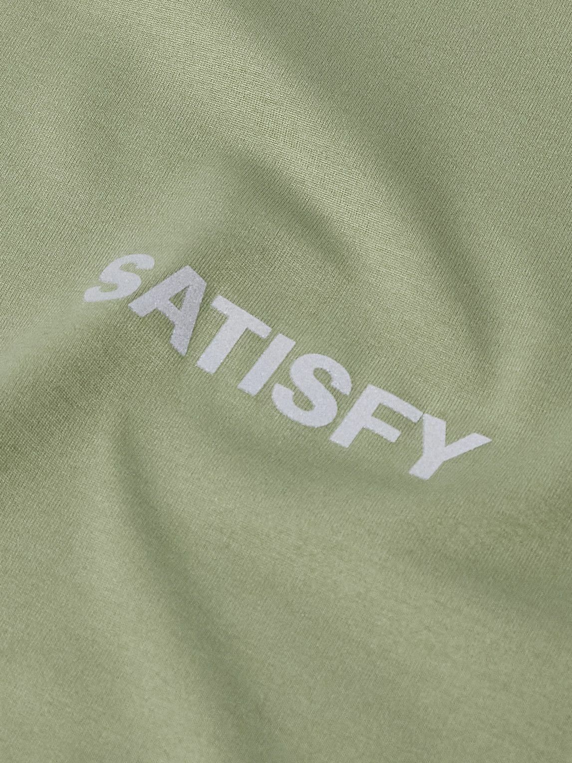 Satisfy - Logo-Print Auralite™ T-Shirt - Green Satisfy