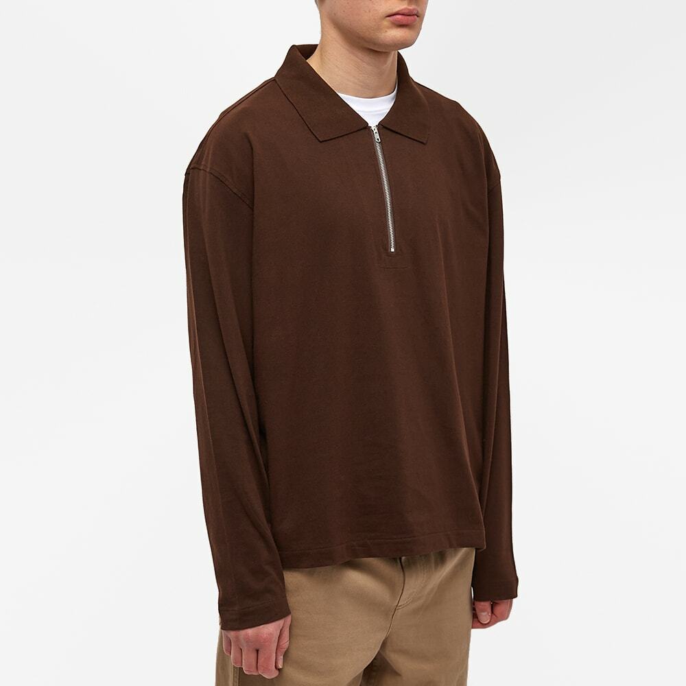 YMC Men's Frat Quarterzip Sweat in Brown YMC