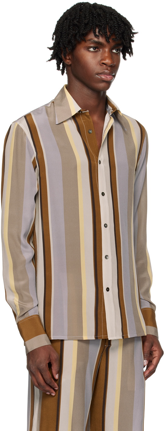 73 LONDON Tan Printed Shirt