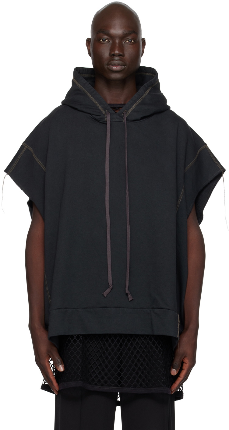 NICOLAS ANDREAS TARALIS Black Loose Thread Hoodie Nicolas Andreas Taralis