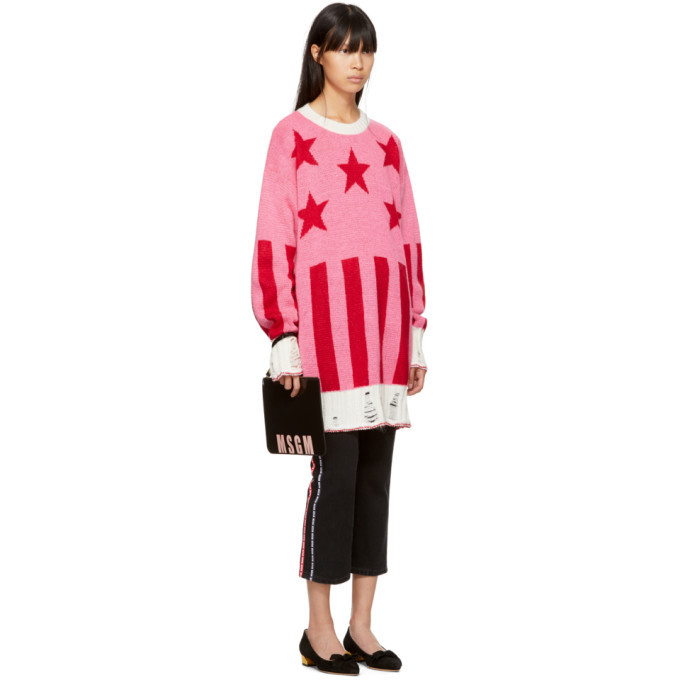 MSGM Pink Long Stars and Stripes Sweater MSGM