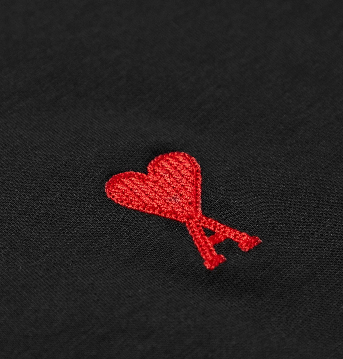 AMI PARIS - Logo-Embroidered Cotton-Jersey T-Shirt - Black AMI