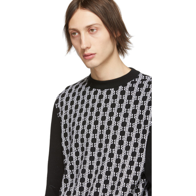Balmain Black Monogram Sweater Balmain