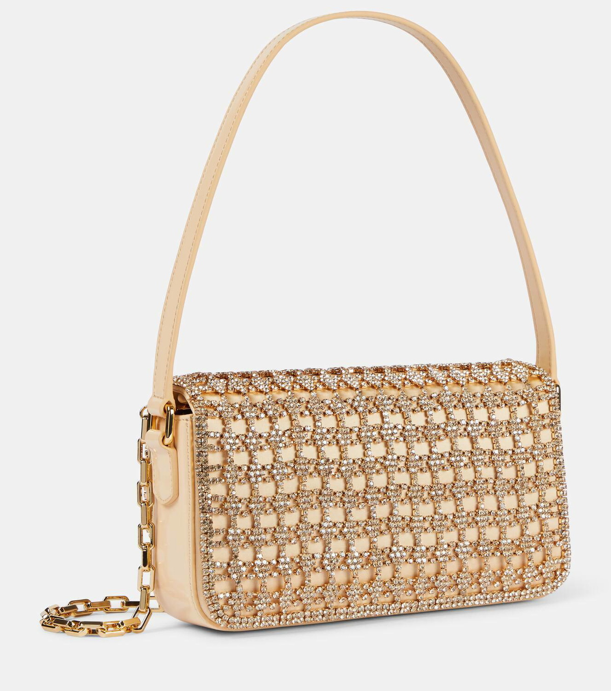 Self-Portrait Bow embellished chainmail shoulder bag Self-Portrait