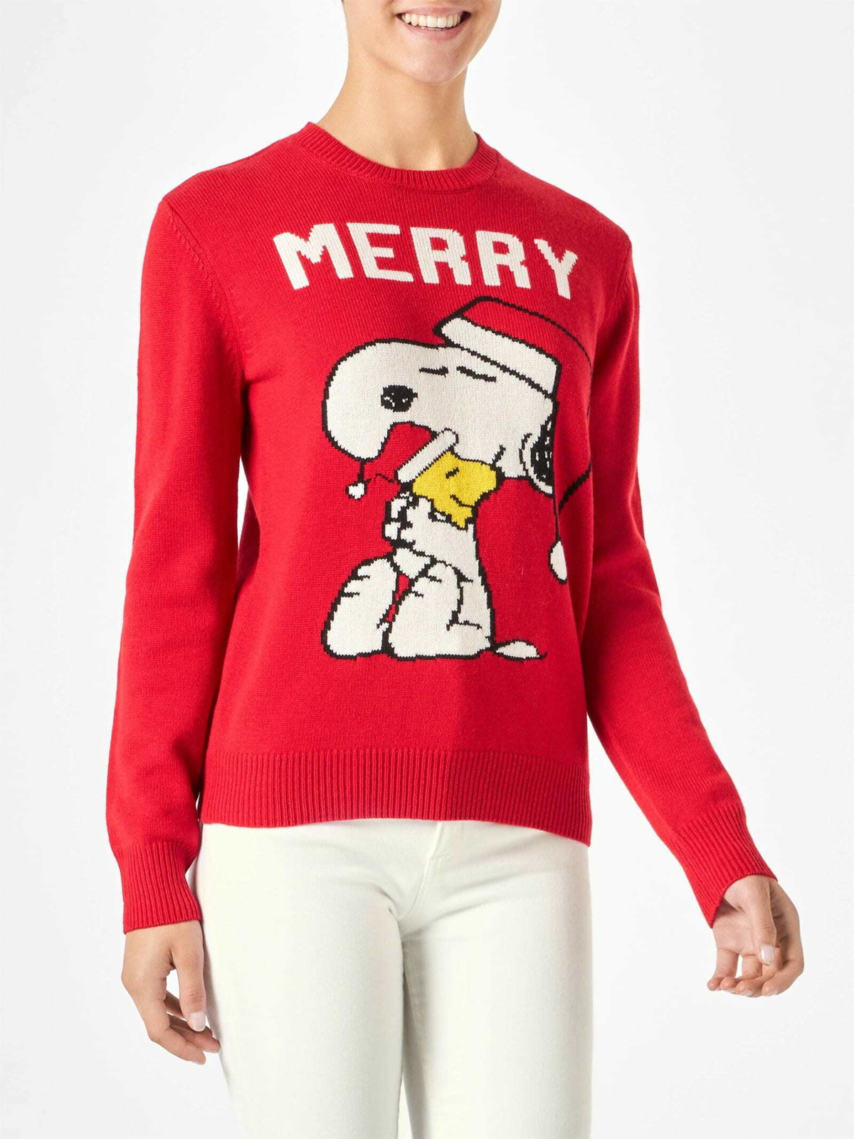MC2 Saint Barth Woman Sweater With Snoopy Print | Snoopy Peanuts Special Edition MC2 Saint Barth