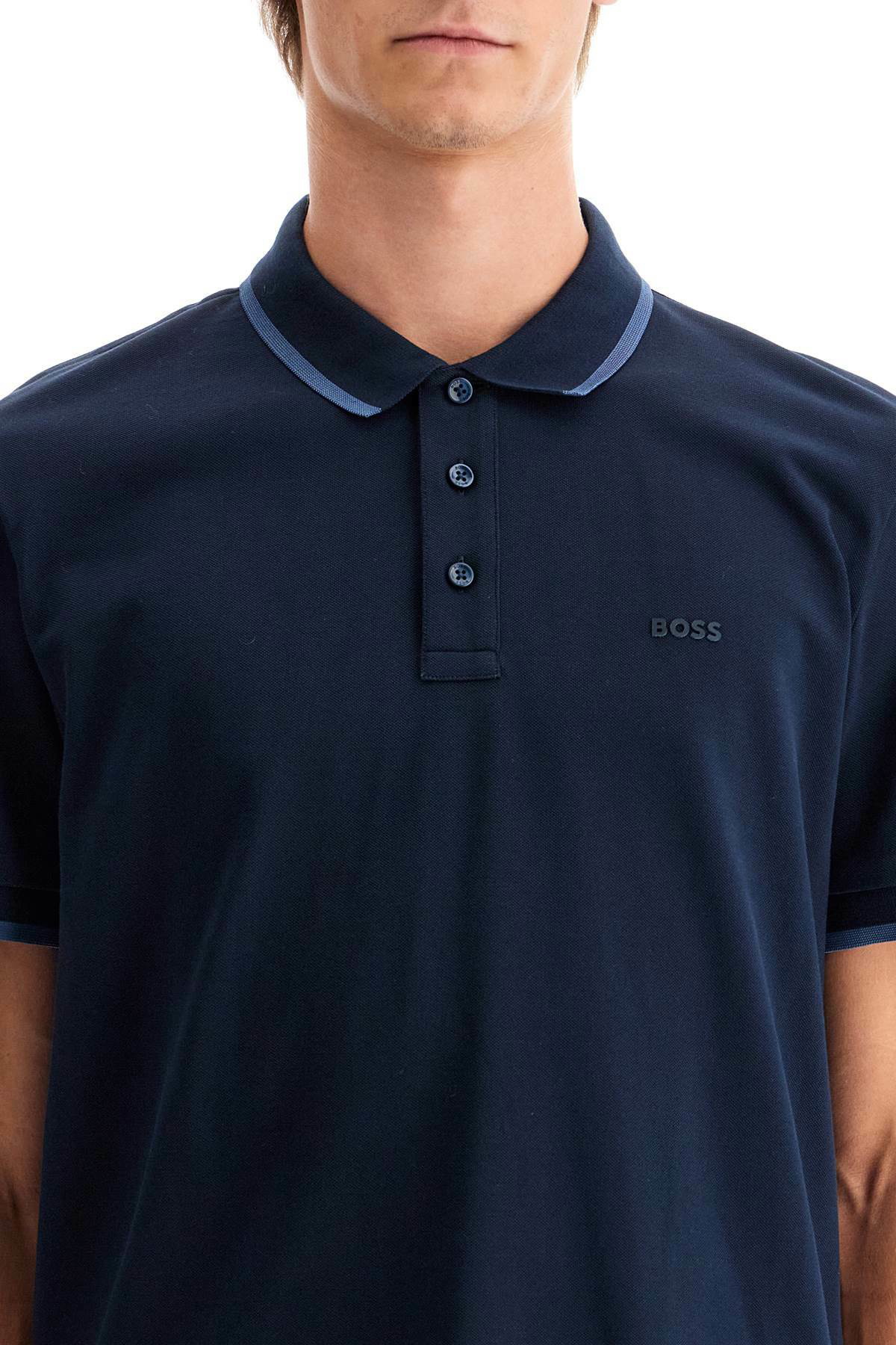 BOSS polo shirt with contrasting edges Blue BOSS