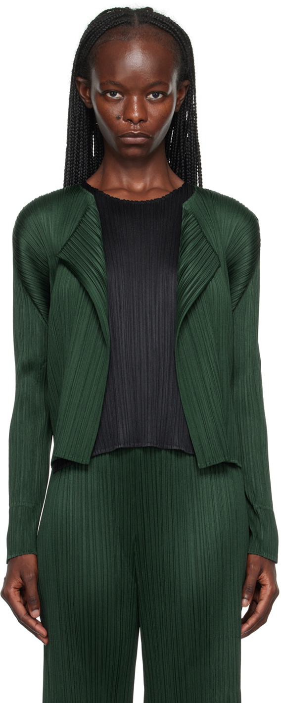 Pleats Please Issey Miyake Green Monthly Colors July Cardigan Pleats ...