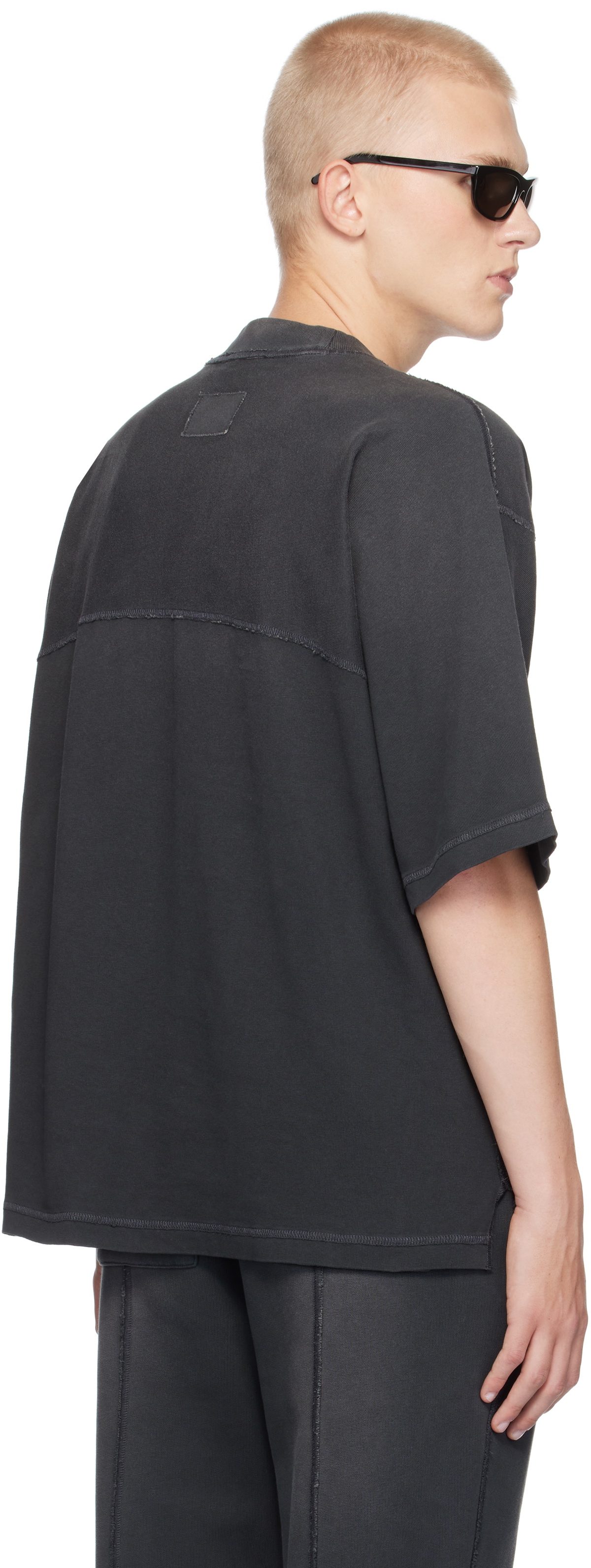 Represent Black Stepped Hem T-shirt Represent