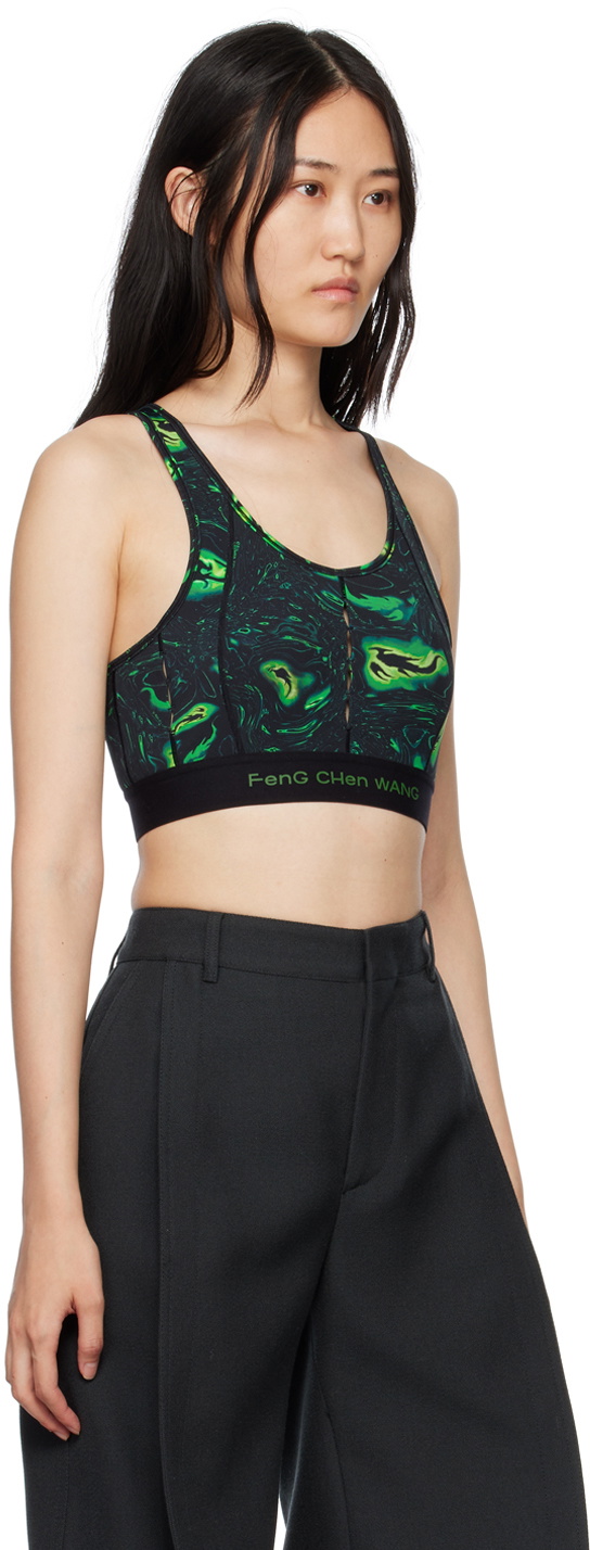 Feng Chen Wang Black Phoenix Sport Bra Feng Chen Wang