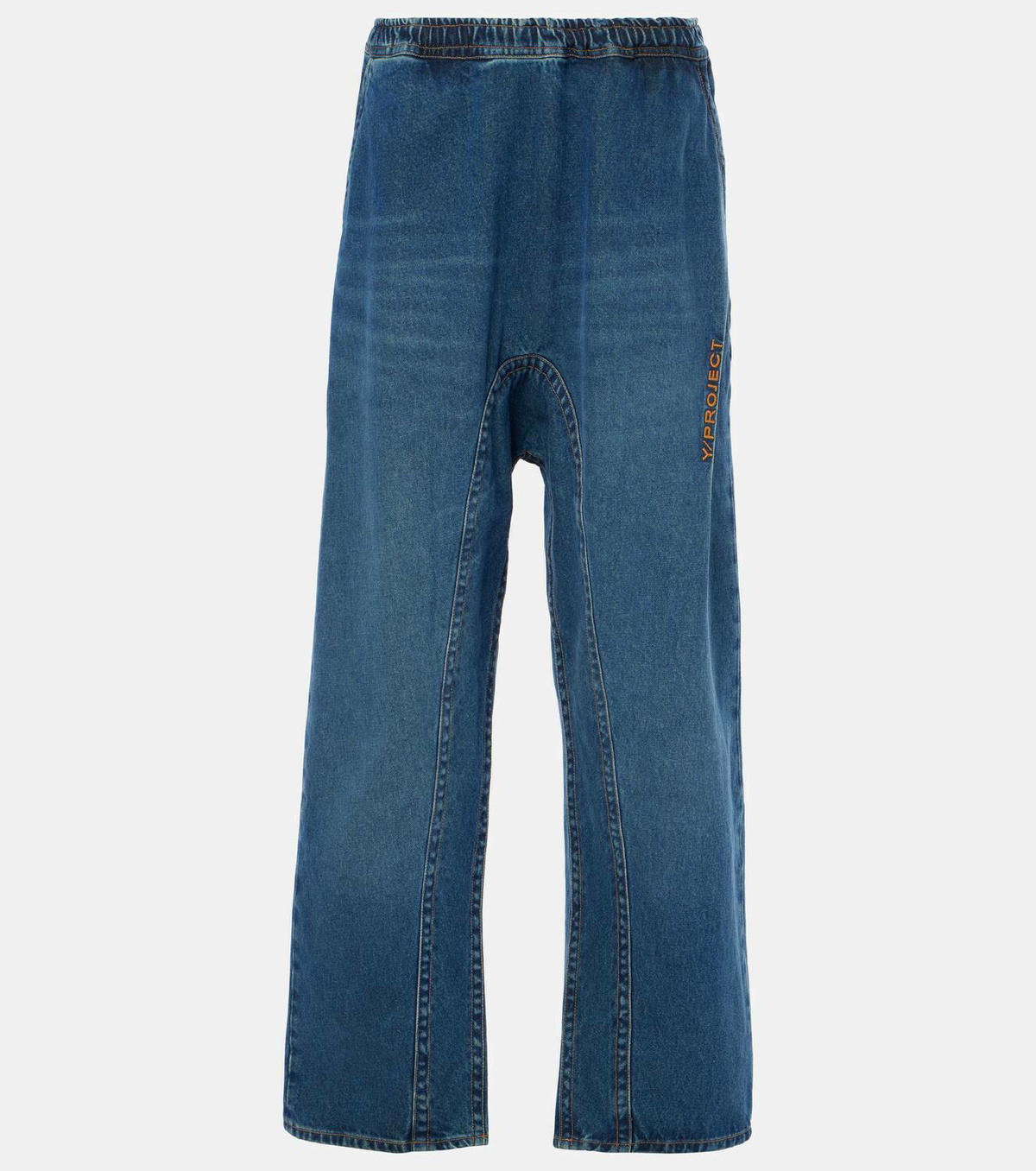 Y/Project Logo low-rise wide-leg jeans Y/Project