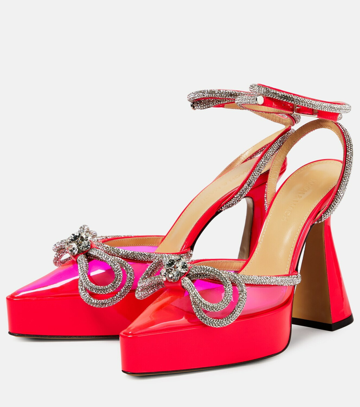 Mach & Mach - Double bow crystal-embellished platform sandals MACH & MACH