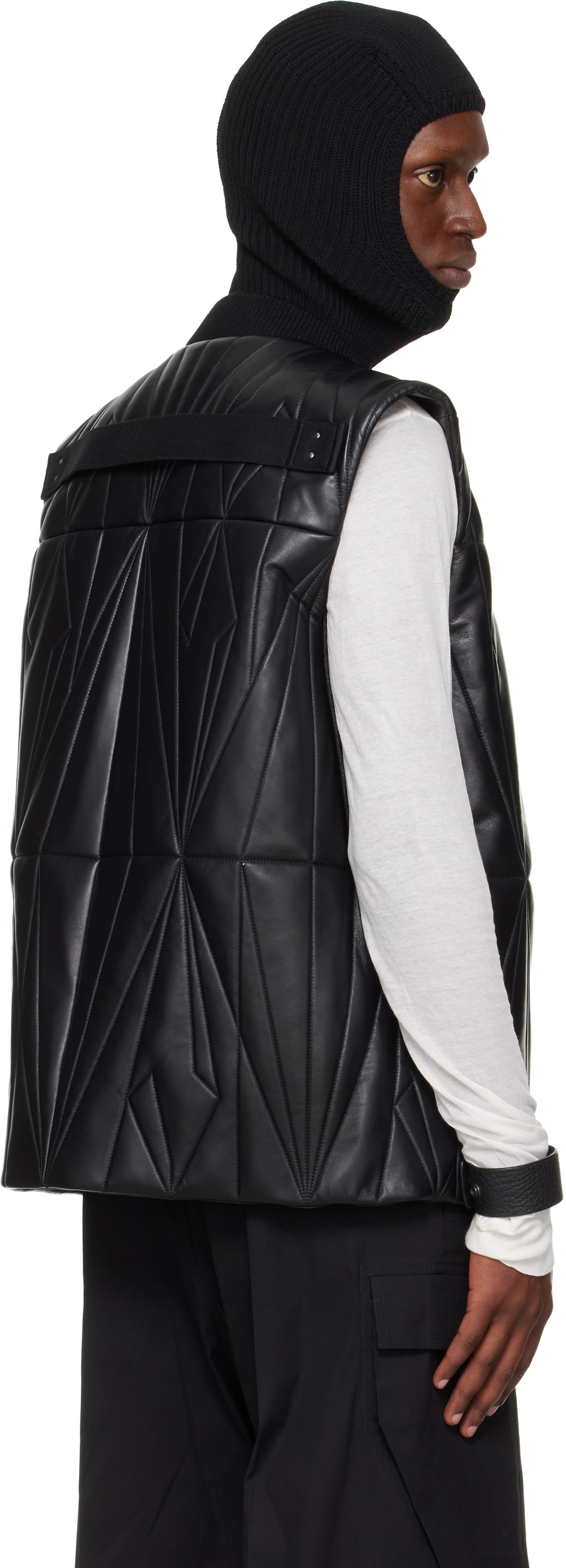 Rick Owens Moncler + Rick Owens Black Geocamo Flight Leather Vest Rick ...