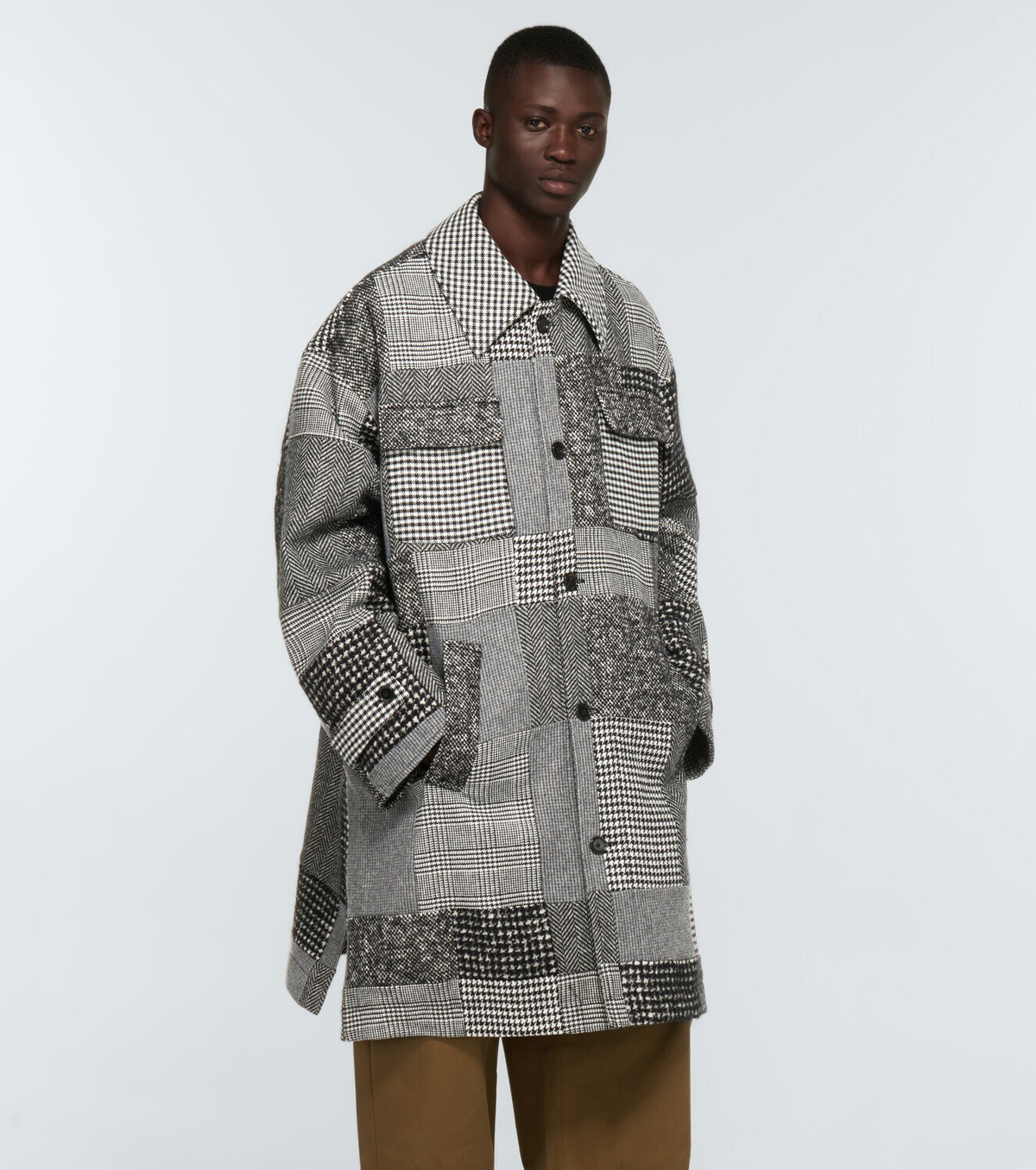 Dolce&Gabbana - Patchwork wool-blend coat Dolce & Gabbana