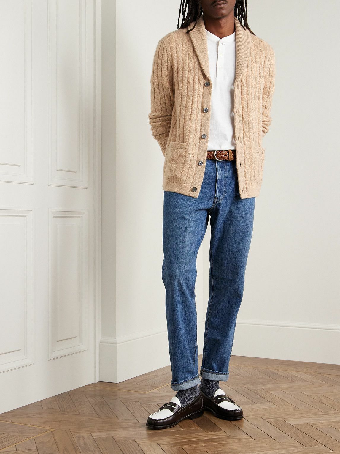 Polo Ralph Lauren - Shawl-Collar Cable-Knit Cashmere Cardigan - Neutrals Polo Ralph Lauren