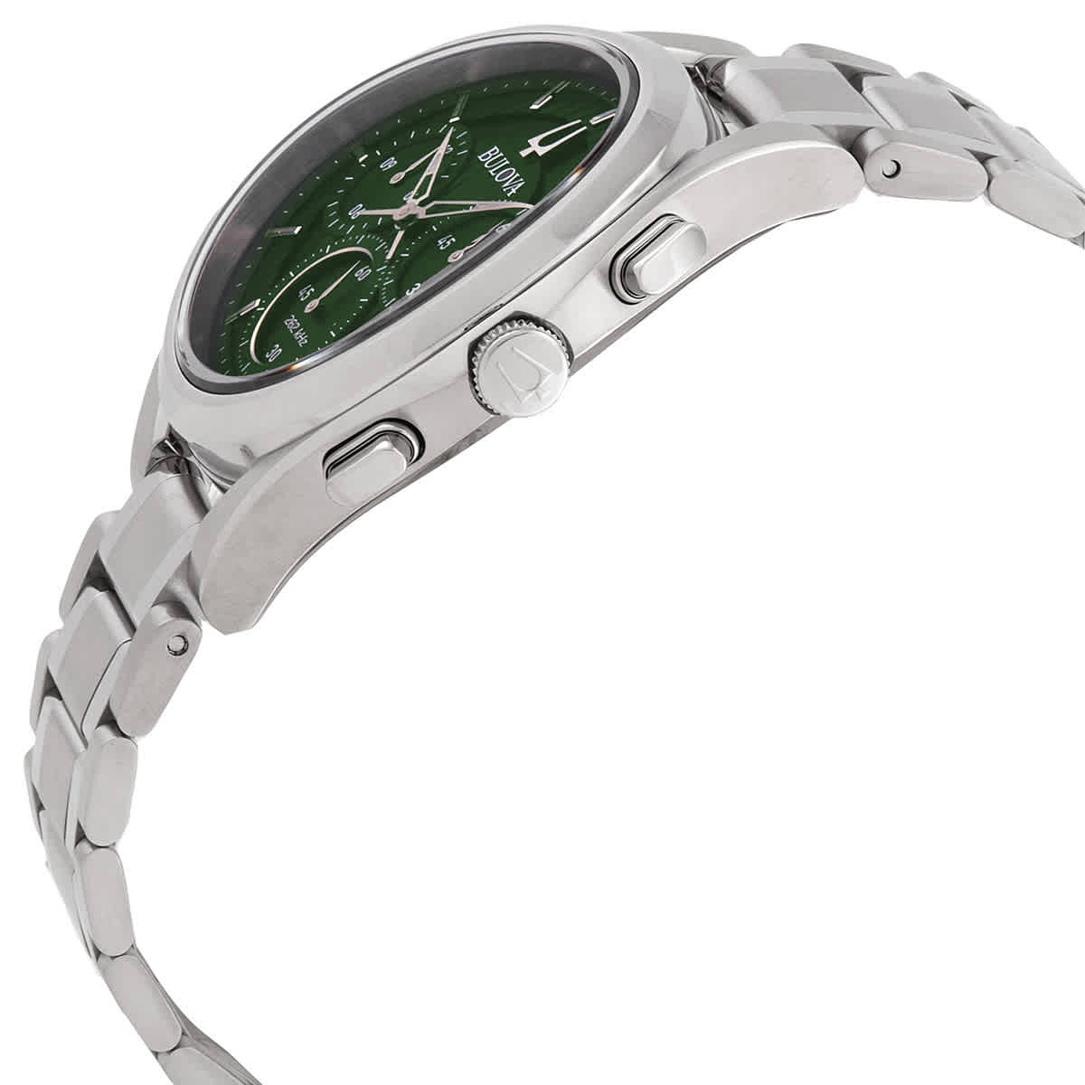 Bulova Curv Chronograph Quartz Green Dial Mens Watch 96A297 Bulova