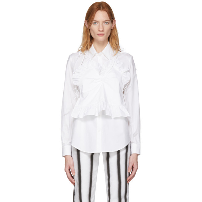 Pushbutton White Camisole Combi Shirt Pushbutton