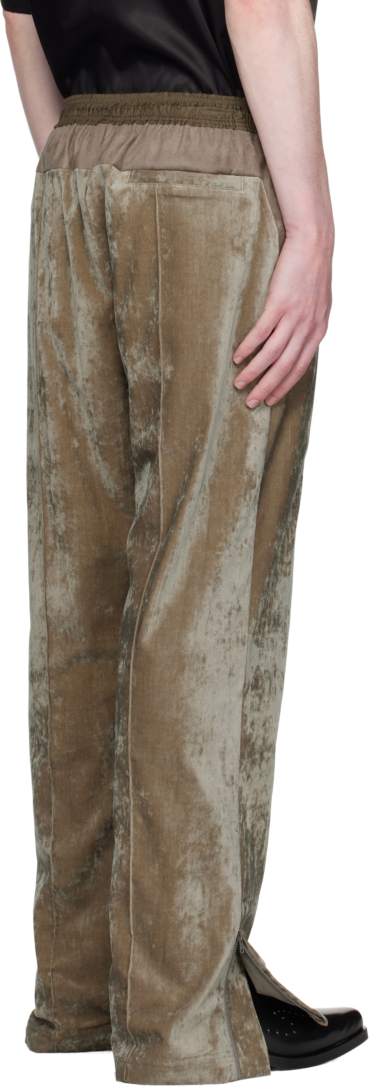 Toga Virilis Khaki Velvet Track Pants Toga Virilis