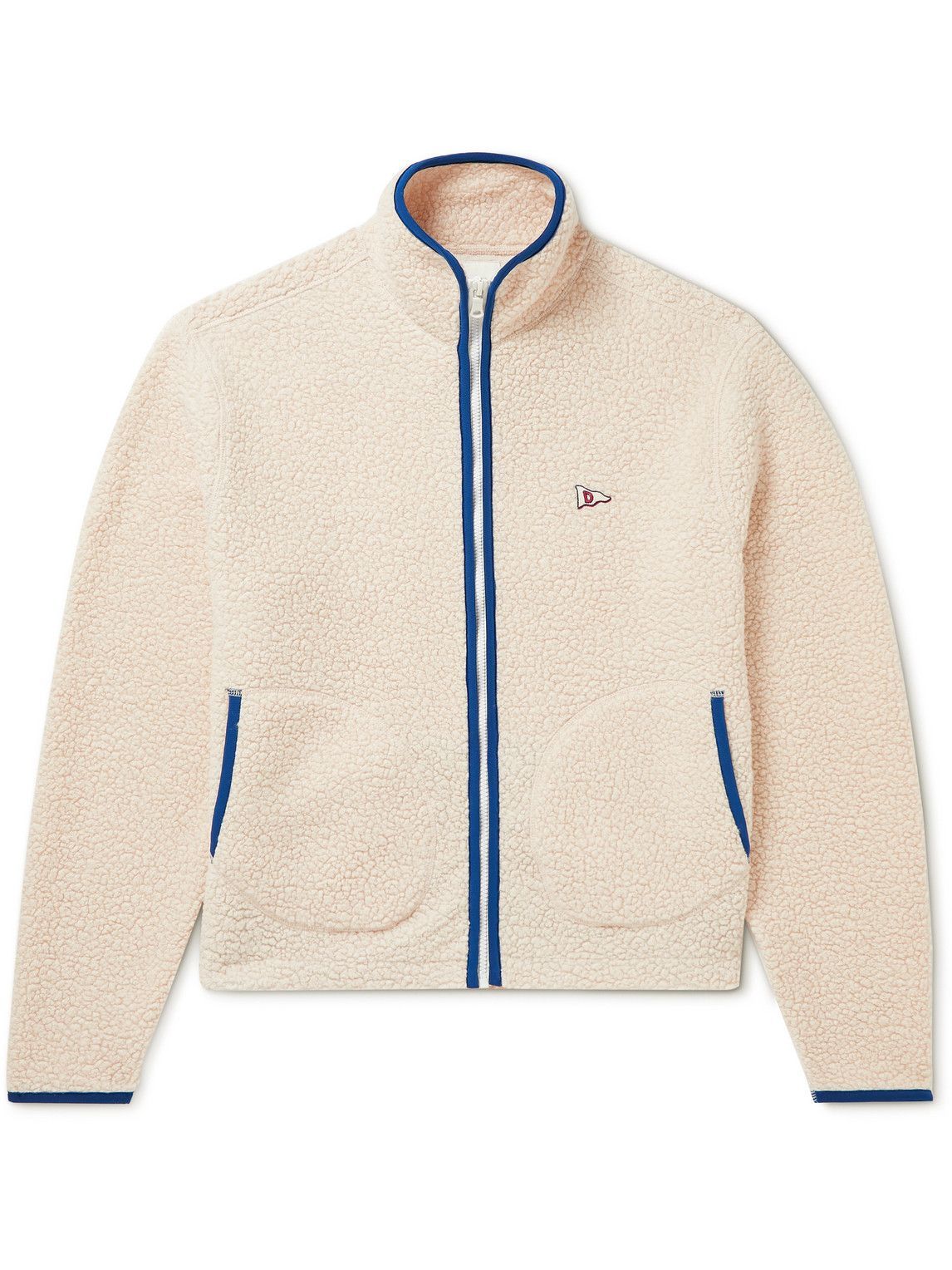 Drake's - Logo-Embroidered Wool-Blend Fleece Jacket - Neutrals Drake's