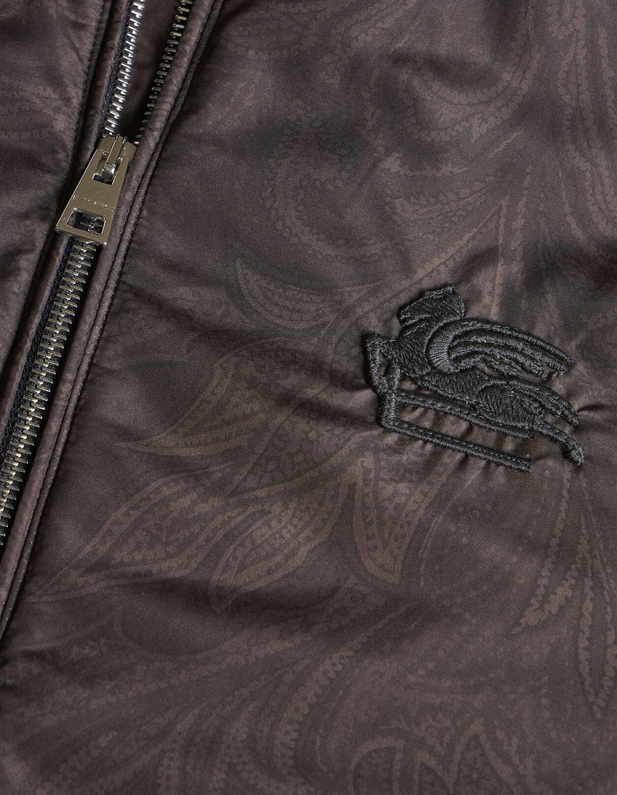 Etro Black Paisley Bomber Jacket With Logo Etro