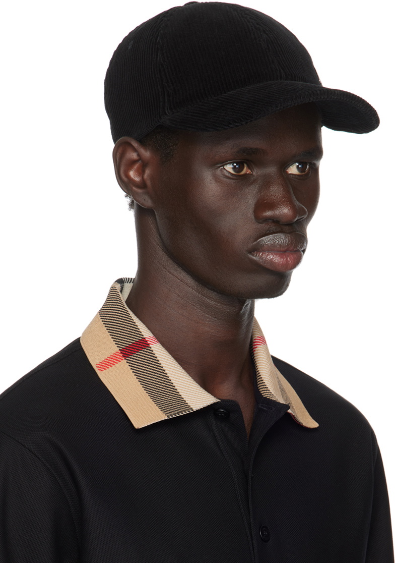 Burberry Black Corduroy Baseball Cap Burberry