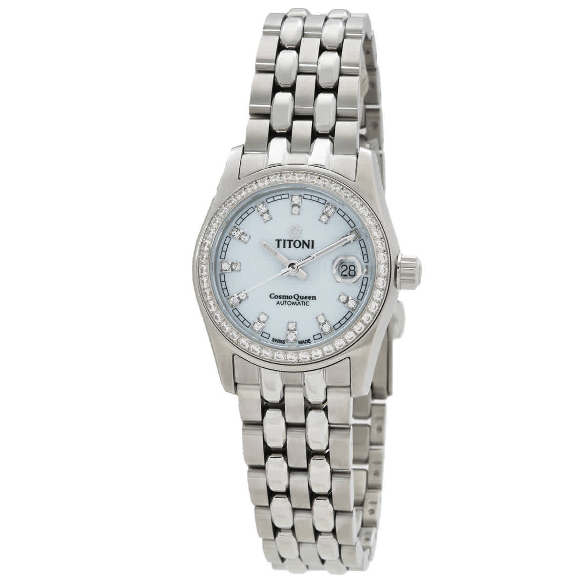 Titoni Cosmo Automatic White Dial Ladies Watch 729 S-DB-307 Titoni