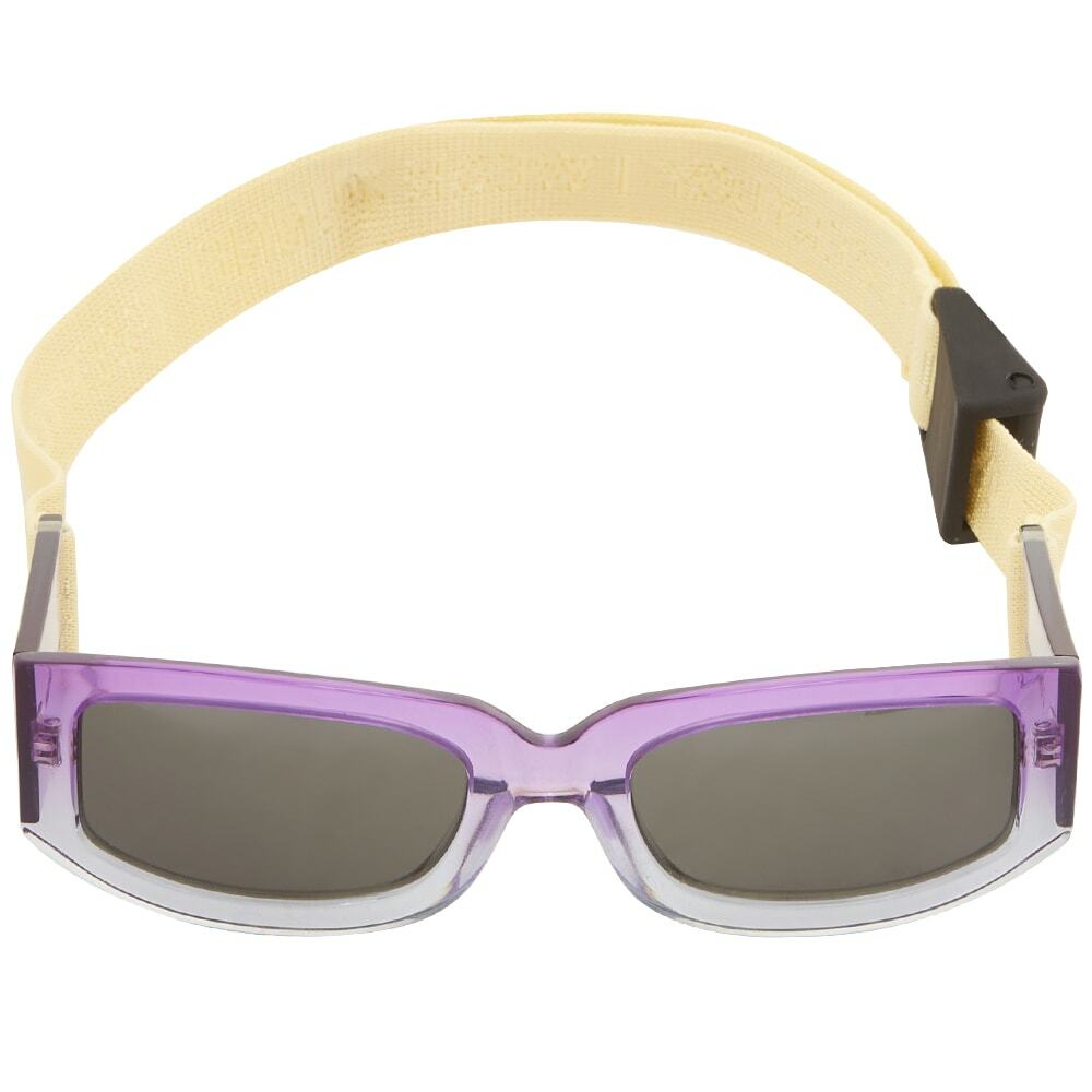 Sunnei Women's Sunglasses With Rubber Logo Band in Gradient Purple Sunnei