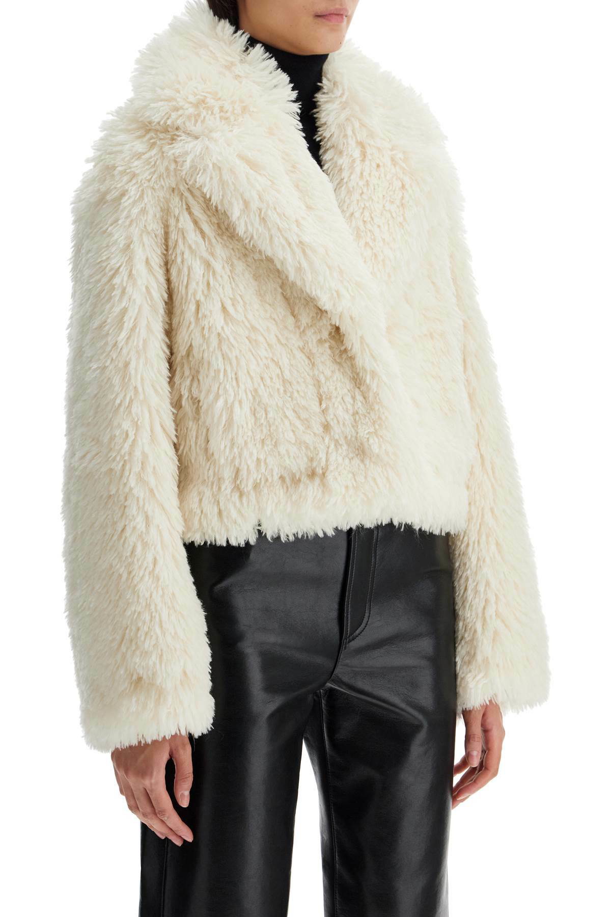 STAND STUDIO samara faux fur jacket White Stand Studio